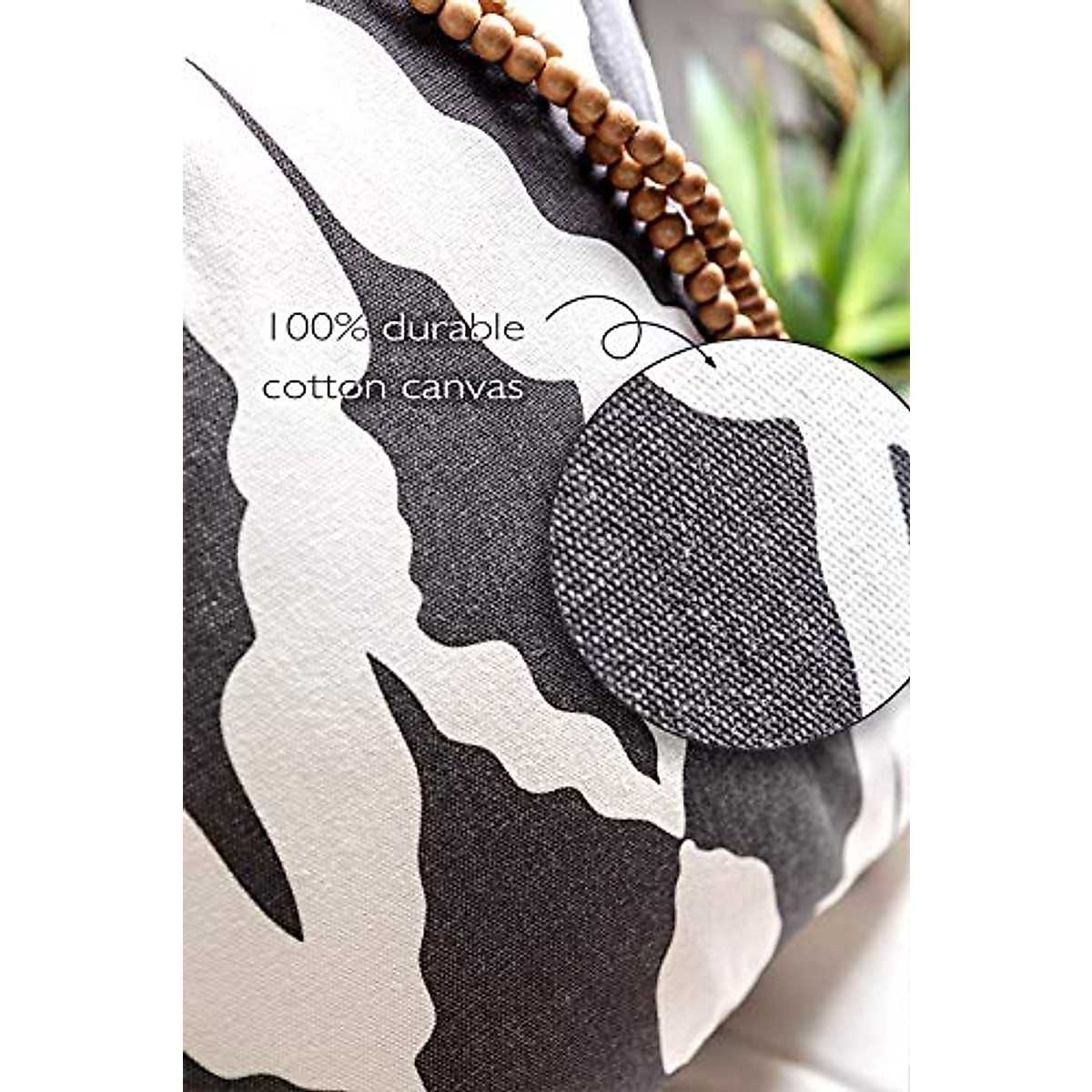 Throw Pillow Covers 18x18. Black and White Geometric Decorative Boho Throw Pillows Set of 4, For A Modern Living-Room Chic Accent. 100% Cotton & Faux Leather Lumbar Pillow For Couch or Bed…