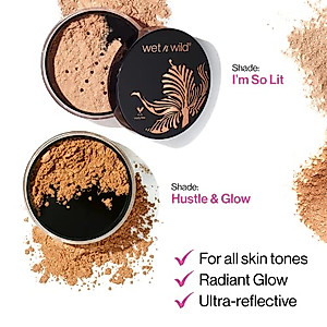 Wet n Wild MegaGlo Loose Highlighting Powder Makeup, Glow With The Flow, Gold | Vegan | Cruelty-free