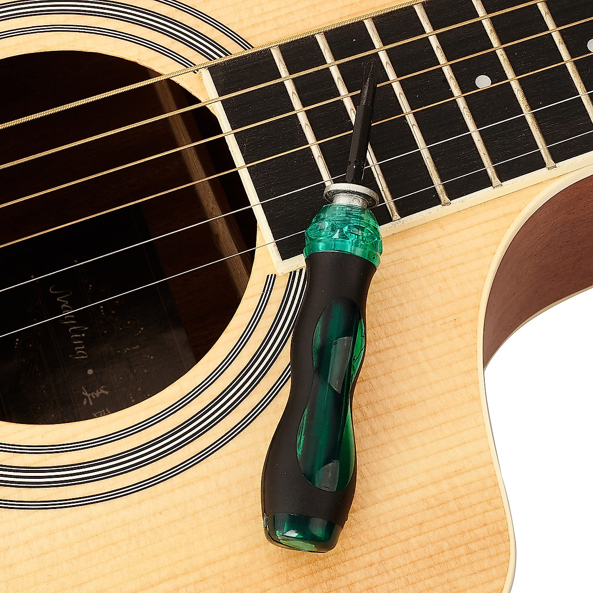 MIECOO 19PCS Guitar Repair Tool Kit with 8 Inch Guitar Fret Leveling Beam, 9 Understring Radius Gauge, Fret Crowning File, String Action Ruler Gauge, Fretboard Guard, Screwdriver and Sandpapers