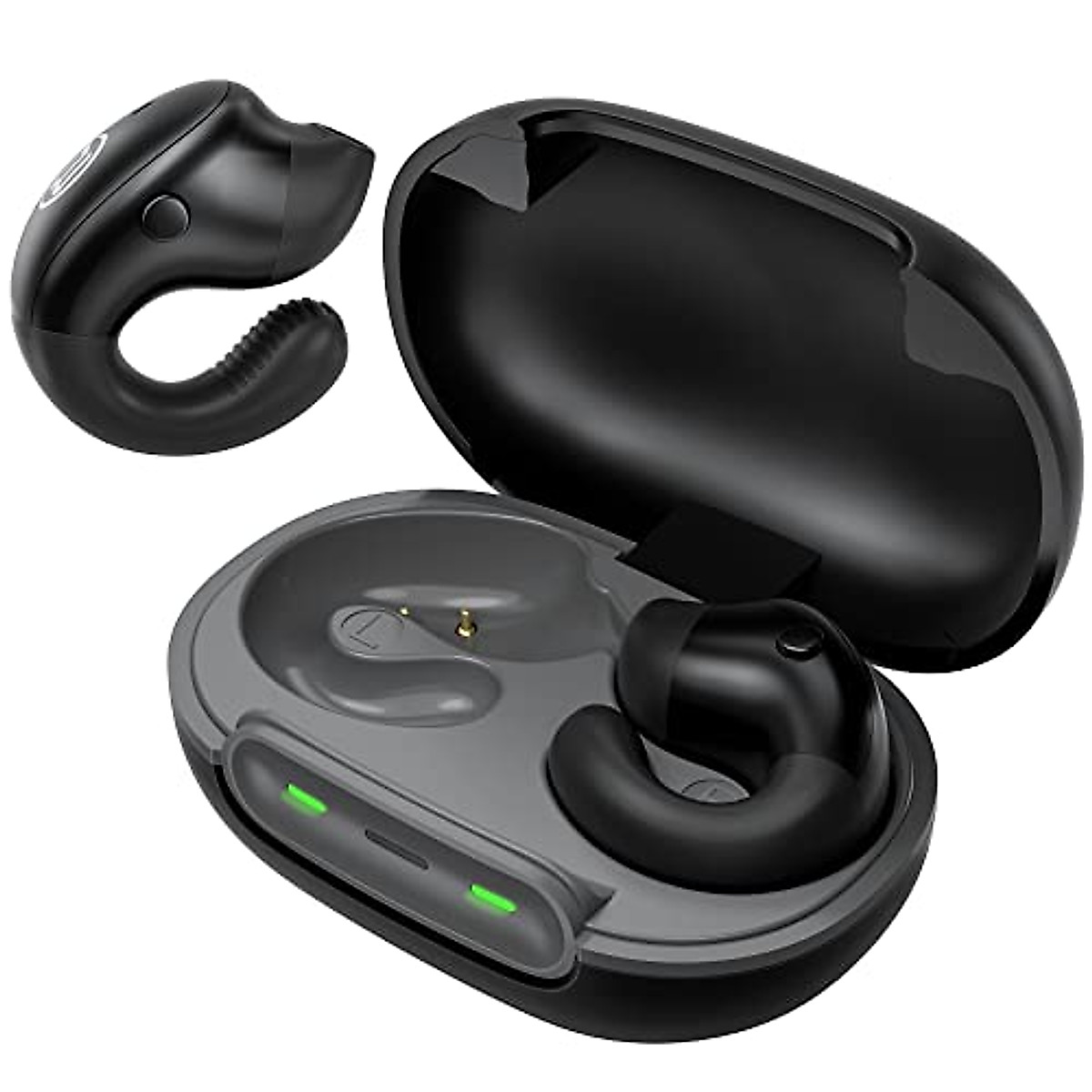 BUGANI Bluetooth Headphones, Open Ear Wireless Bluetooth 5.3 Headphones, Open Ear Clip Earbuds with Stereo Sound, 30H Playtime, Built-in Mic for Clear Calls, Waterproof Headphones for Sport Running