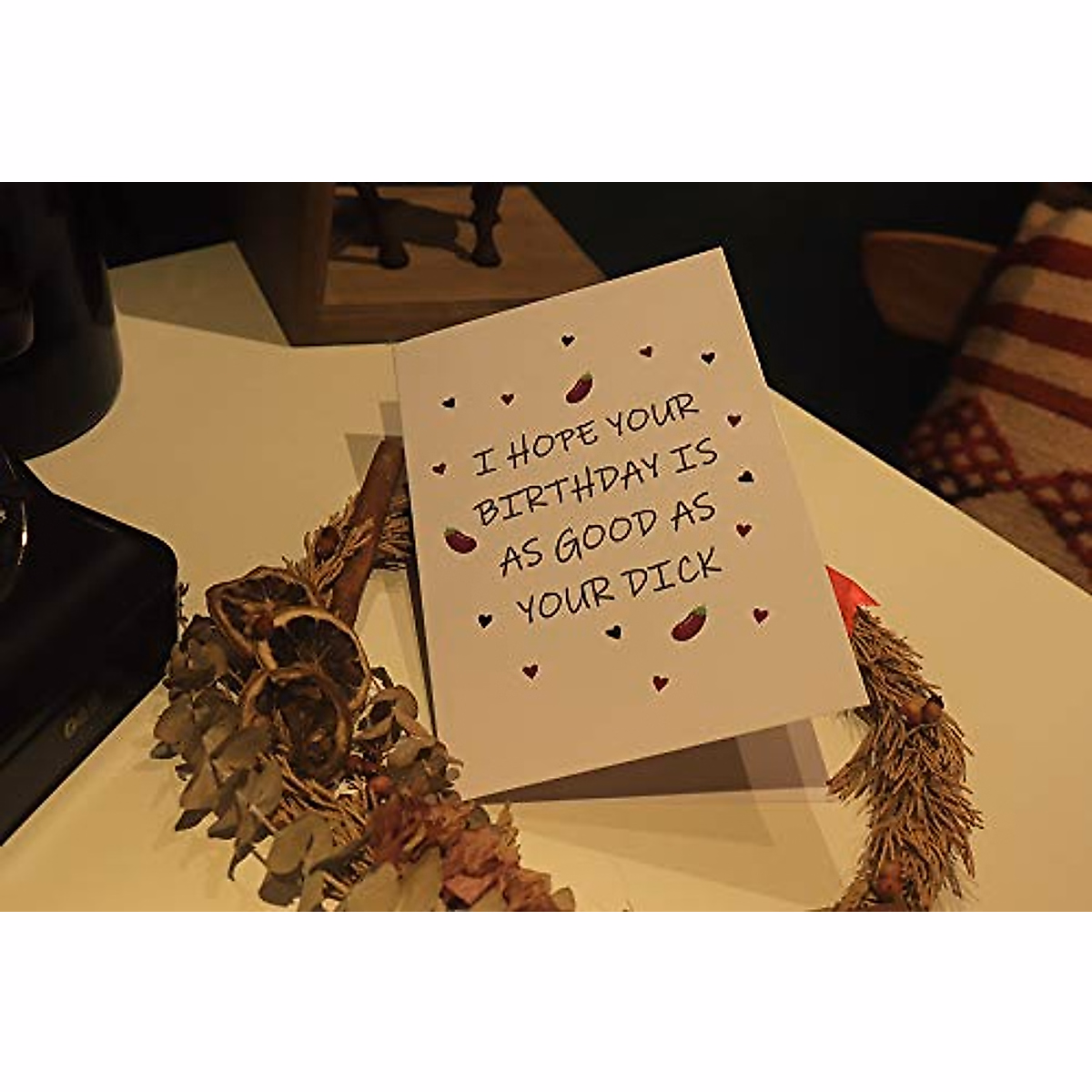 OJsensai Naughty Birthday Card for Husband, Funny Birthday Card for Boyfriend, Hilarious Card for Him, Humorous Card from Wife Girlfriend