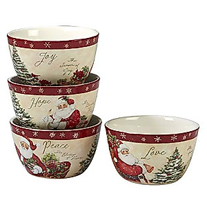 Certified International 89127 Holiday Wishes 16 piece Dinnerware Set, Set of 4, One Size, Mulicolored
