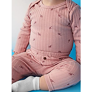 Simple Joys by Carter&#039;s Baby Girls&#039; 4-Pack Pant, Grey/Pink/Plum/White Flowers, 18 Months