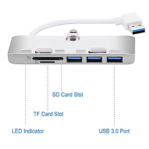 Cateck iMac USB 3.0 Hub Adapter with 3 USB 3.0 Ports+SD/Micro SD Card Reader Combo,Ultra-Thin Premium Aluminum iMac Hub Dock Compatible with Model Released November 2012 or Later