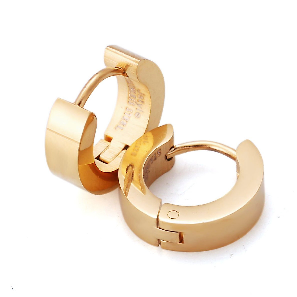 Jstyle Stainless Steel Unique Small Hoop Earrings for Men Huggie Earrings