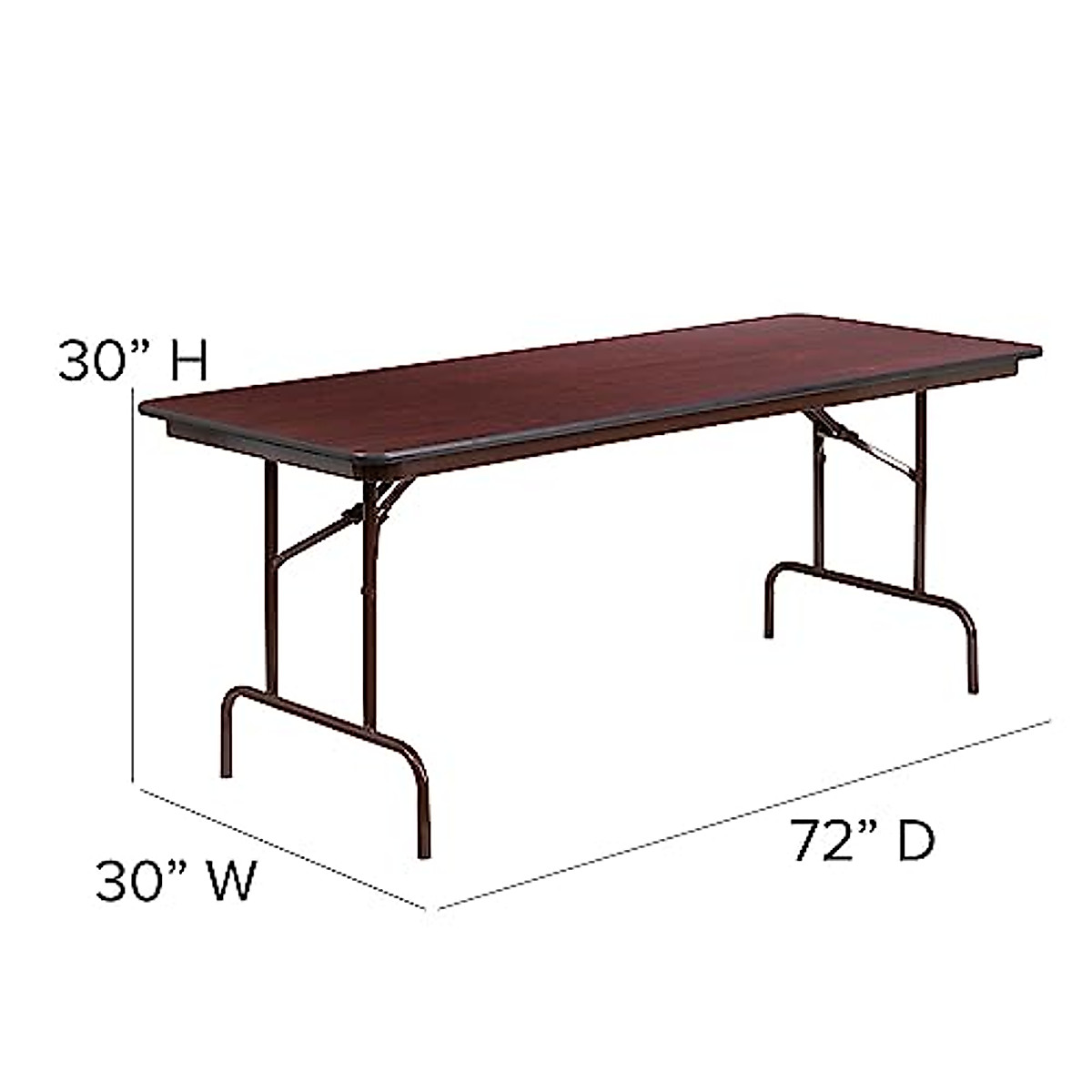 Flash Furniture Frankie 6-Foot Mahogany Melamine Laminate Folding Banquet Table