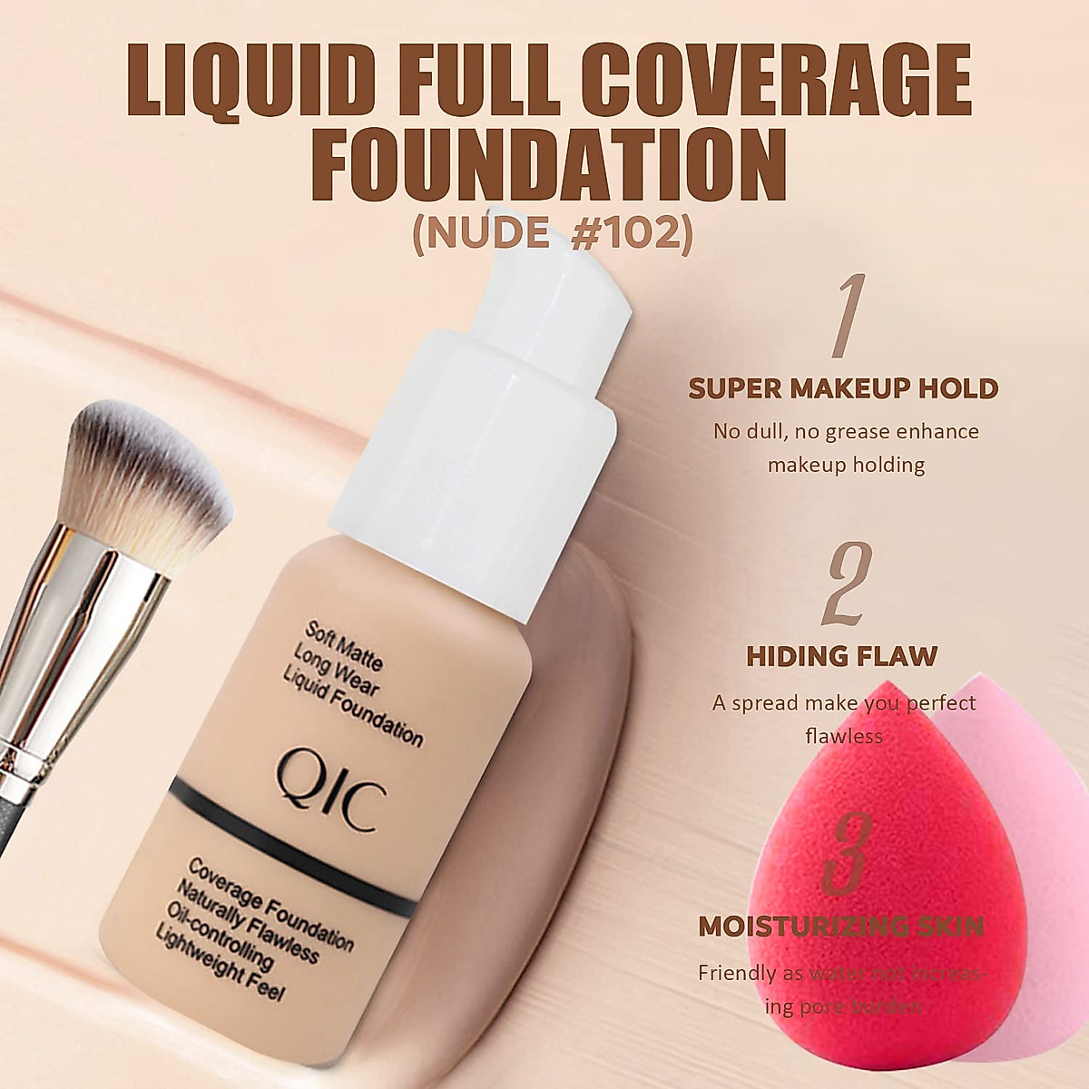 All in One Makeup Kit, 12 Colors Eyeshadow Palette, Nude Foundation, Lipstick Set, Eyebrow Soap, Eyeliner Stamp, Waterproof Mascara, Makeup Brush, Makeup Sponge, Gift Set for Women, Girls & Teens