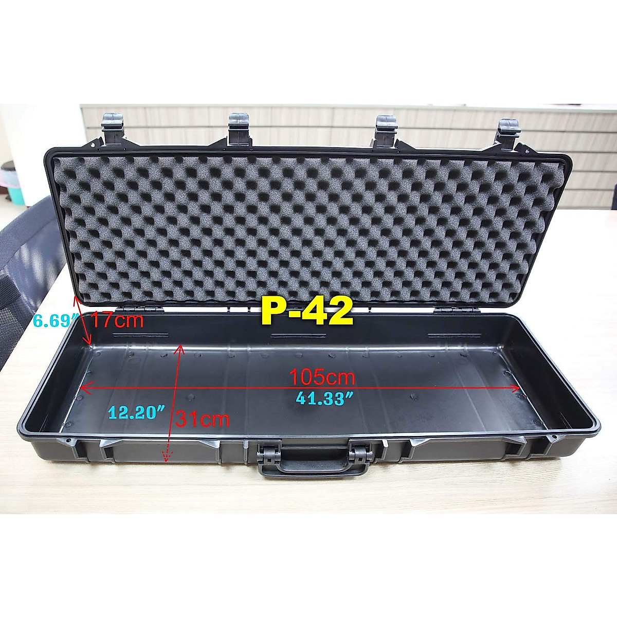 A&N TRIMEX Airsoft Rifle Case - Fits Rifles up to 42 Inches - Sturdy, Crushproof, Padlockable - High-Quality Polymer