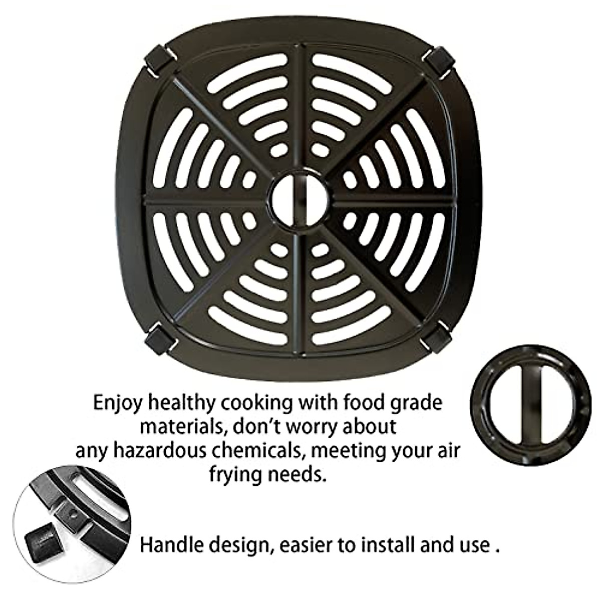 Air Fryer Grill Crisper Plate Tray for Dash 2.6QT Air Fryers, Upgraded Air Fryer Grill Pan Insert, Air Fryer Grate, Air Fryer Rack Grid for Dash 2.6 Quart Air fryer, Nonstick, Dishwasher Safe