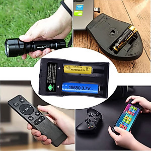 18650 Battery Charger, AA Battery Charger for Li-ion/Ni-MH 18650 26650 18490 18350 17500 16340(RCR123) 14500 10440 Battery, Ni-MH Ni-Cd AA AAA AAAA Battery