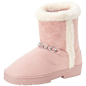 bebe Girls' Winter Boots - Quilted Faux-Fur Shearling Boots (Little Girl/Big Girl), Size 2 Little Kid, Blush