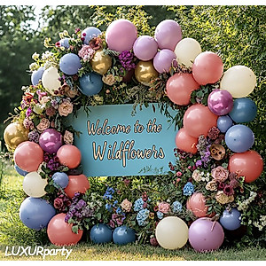 Pastel Balloon Garland Kit Rose Gold Purple Chrome Metallic Dusty Pink Rose Blue Macaron Yellow Balloon Arch Kit for Birthday Baby Shower Garden Party Wedding Wild Flower Picnic Decoration