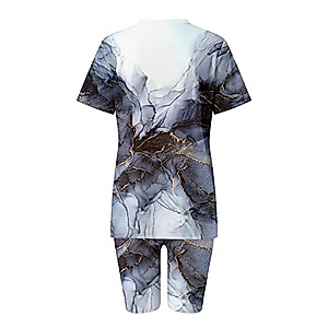 Cheifay 2 Piece Lounge Set Women Women 2 Piece Outfit Sets Casual Short Sleeve Seamless Oversized Shorts Set Sports Going Out Fit Sets with Pockets White Sets Women 2 Piece Outfits