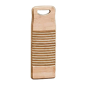 Washboard for Laundry, Septcity Clothes Wash Boards-old Fashioned Hand Washer for women School Home Durable Wood Anti-slip Bamboo Household Tools Vintage Decor(15.7*5.9*0.7 Inch)