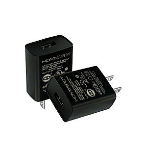 HomeSpot UL Listed Universal US 5V1A USB Wall Charger Plug in-Door Power AC Adapter for Travel Office Home Use - 2 Pack