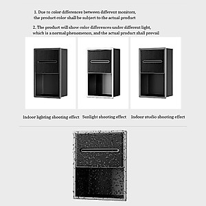 HJLKDYM Toilet Paper Dispenser with Recessed Wall Niche, No Tiles Required for Storage,Stainless Steel Toilet Paper Holder with Shelf,Multicolor(Black frame+black)