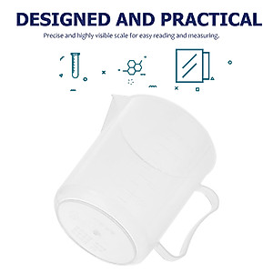 UEETEK Measuring Cup 500ml Plastic Graduated Cup : Lab Measuring Cup with Handle - Liquid Measuring Cups Measurement Beaker for Laboratory Science Experiments