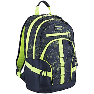 FUEL Dynamo Active Backpack, Fits Most Laptops up to 15", Front Access Pockets, Padded Lumbar, Comfortable, Adjustable Straps - Navy Galaxy