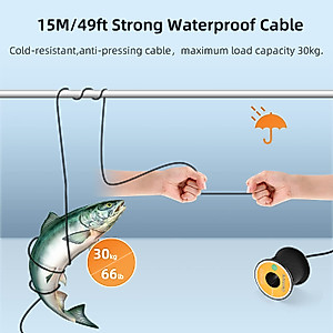 Eyoyo Underwater Fishing Camera 7 inch LCD Monitor Fish Finder Waterproof 1000TVL Fishing Camera 12pcs Infrared Lights for Lake, Boat, Ice Fishing