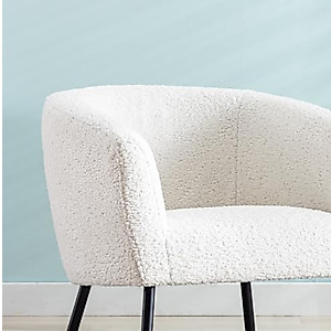 Wycian Comfortable Chair, Boho High Chair Fabric White for Living Room Bedroom Dining Rooms Garden Counter Height Chairs 1PC