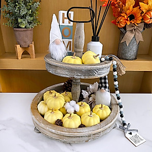 Winlyn 12 Pcs Small Artificial Yellow Pumpkins Fall Harvest Pumpkins Decorative Pumpkins Foam Pumpkins for Gifts Baby Shower Wedding Halloween Thanksgiving Table Centerpiece Mantel Bowl Décor