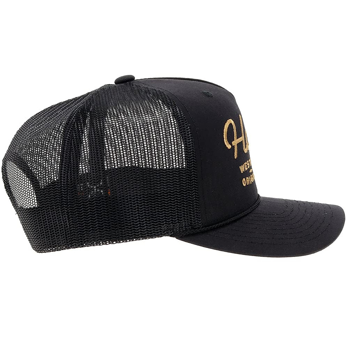 HOOEY OG Adjustable Snapback Trucker Mesh Back Hat with Logo (Black)