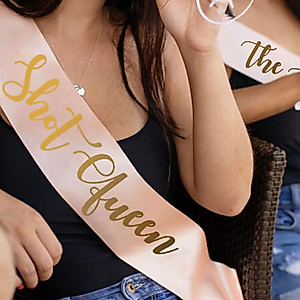 LADY&HOME 12 Pack Bachelorette Party Sashes,Bride Bridesmaid Sashes for Bridal Shower Decorations,Wedding Engagement(Champagne,12pcs)