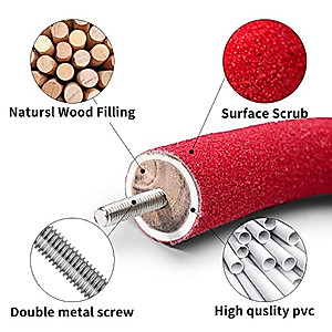 FrgKbTm Parrot Perch Stand, U Shape Quartz Sands Bird Stick Paw Grinding Rough-surfaced Large Bird Perches for Parakeets,Macaw,Parrots Cages Toy (Red Large)