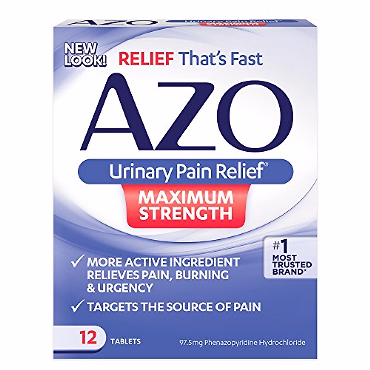 Azo Urinary Pain Relief Max Strength 12 Count Tablets