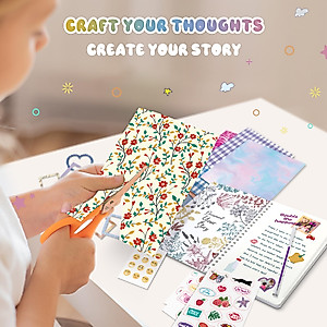 PERRYHOME DIY Journal Kit for Girls Ages 8-14, DIY Girls Journal Set for Teenage Girls Scrapbook & Diary Kits, Journaling Art Crafts Kit Teen 8 9 10 11 12 13 14 Year Old Girl Birthday Gifts - Purple