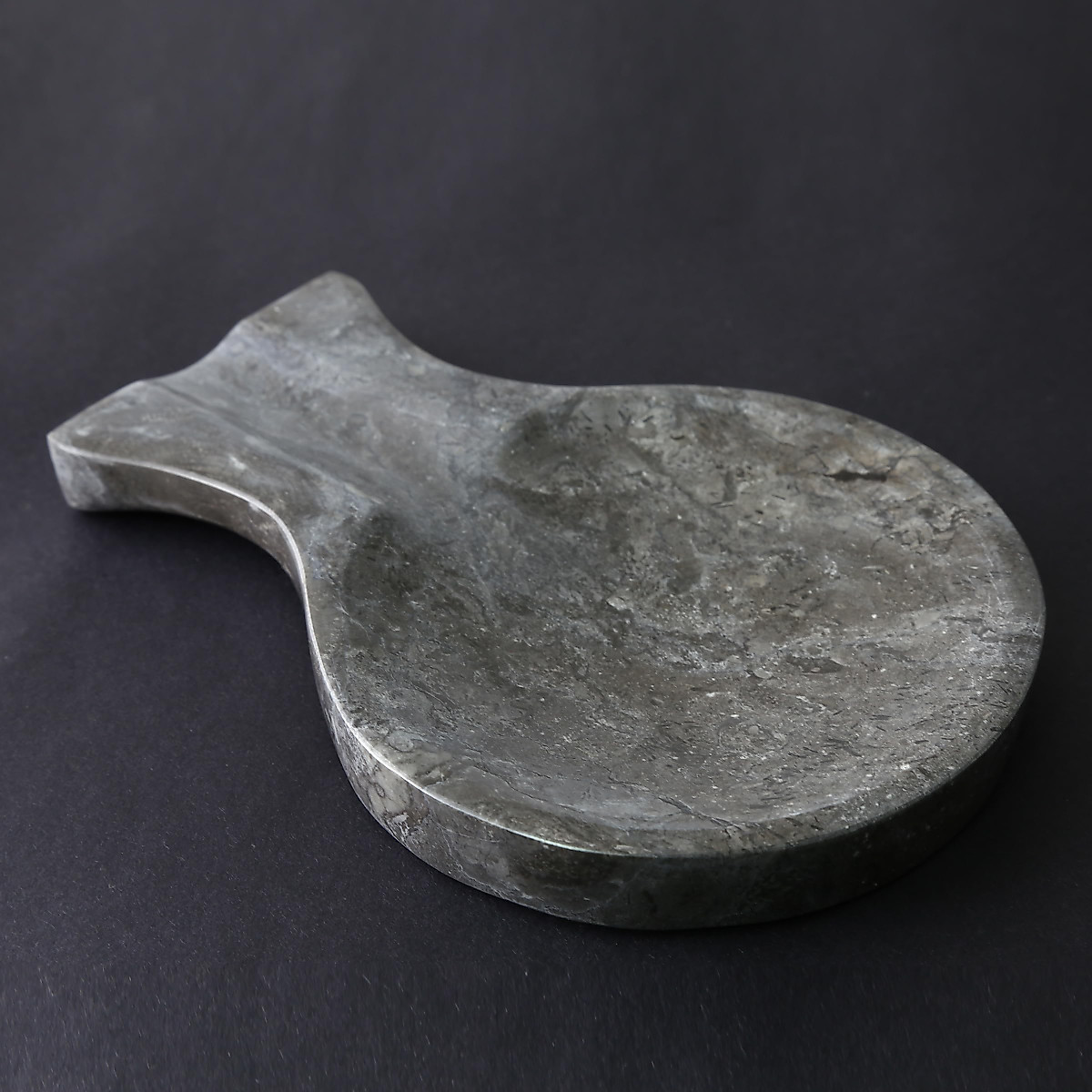 Creative Home Natural Charcoal Marble Spoon Rest Ladle Holder Spatula Holder Kitchen Countertop Organizer, 8.6" x 4-9" x 0.8" H, Dark Grey