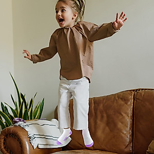 Bemeol Girls Socks 12 Pairs Ankle Athletic Socks Cotton Sports Socks For Little Big Kids(7-10 Years)