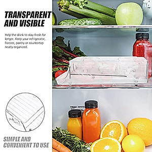 Cabilock 2pcs Stackable Type Vegetable with Drink Plastic Cabinet Ing Rack Cola Container Lid Meat Storage Organizer Convenient Countertop Beverage Fruit Freezer Holder Drawer Transparent