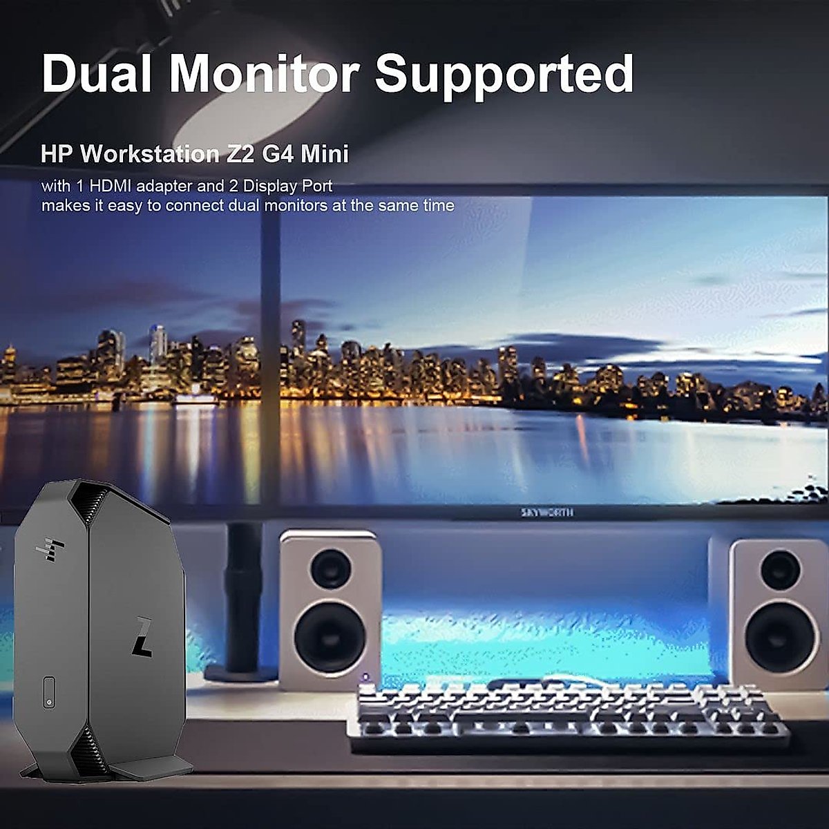HP Z2 Mini G4 Workstation Desktop Micro PC,Core i5 Intel 8th Win 11 Tiny Computer ,16GB DDR4 Ram,256GB NVMe M.2 SSD + 1TB HDD,Built in Wifi,BT,DP,Wireless K&M,TJJ Mouse Pad (Renewed)