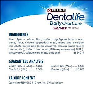 Dentalife DentaLife Made in USA Facilities Small/Medium Dog Dental Chews, Daily - (2) 47 ct. Pouches