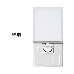 Gdrasuya10 Vending Machine, Gumball Dispenser Machine Huge Load Capacity Gumball Bank High Security Toy Vending Machine for 1.77-1.97in Gumballs/Toys, 25 Cents Coin (White)