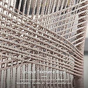 PURPLE LEAF 9 Pieces Dining Set Patio Metal Rectangular Table and Wicker Rattan Chairs for Outside Porch Garden Kitchen Modern Outdoor Furniture Sets