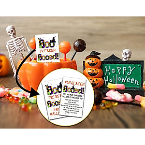 KFNER Halloween Party Game for Adults, You've Been Booed Halloween Game Card Sets, I've Been Booed Sign, Halloween Party Supplies & Family Activity, Set of 40 Game Cards -09