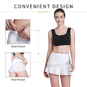 CAMELSPORTS Women Casual Active Sport Skirt Tennis Golf Skorts Pleated for Athletic Running Workout with Built-in Shorts