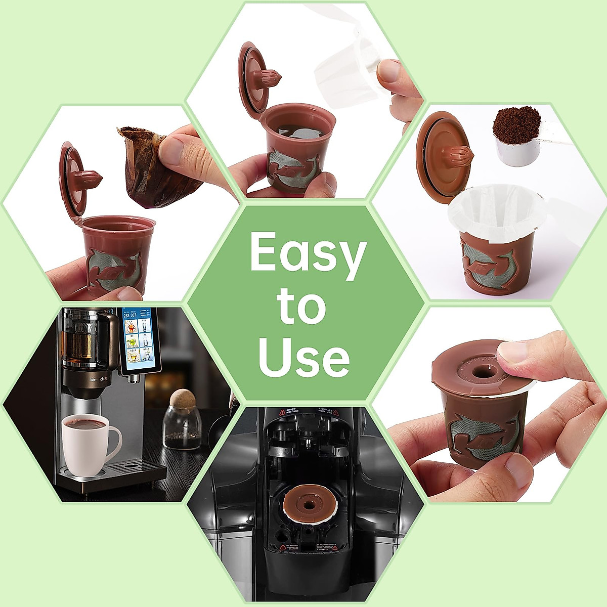 Aussen Disposable Coffee Paper Filters Replacement Kerig Filter Fit All Keurig Single Serve Filter Brands Compatible with Reusable Single Serve Pods Keurig Coffee Maker(200 count With Lid)