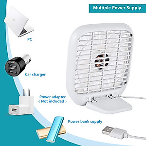 Portable Fan, Small Personal USB powered Desk Fan, Ultra-Thin Fan, Lightweight Portable Fan, Mini Cooling Fan, Powerful Desktop Fan, Strong Wind Fan, 3 Speeds & Quiet Operation (2021 Upgraded Version)