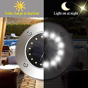 VVoodeinck 12 Pack LED Garden Lamp Solar Outdoor Waterproof Garden Floor Garden Lamp Outdoor Solar Lamp Courtyard Waterproof Floor Lamp Solar Buried Lawn Lamp(White Light)