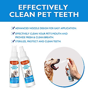 Dog Breath Freshener, Dog Teeth Cleaning Spray, Freshens Breath Instantly, Dog Dental Spray, Pet Fresh Breath Dental Spray, Dog Mouthwash Without Brush Fights Tartar (1pack)