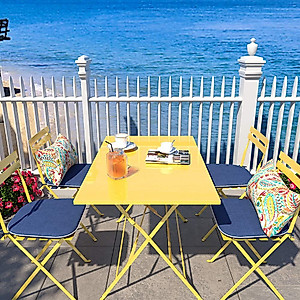 LVTXIII Patio Seat Cushions D16 x W17 Inches Outdoor Chair Pads All Weather Chair Cushions for Garden Patio Furniture Chair Home Set of 4 – Navy Textured