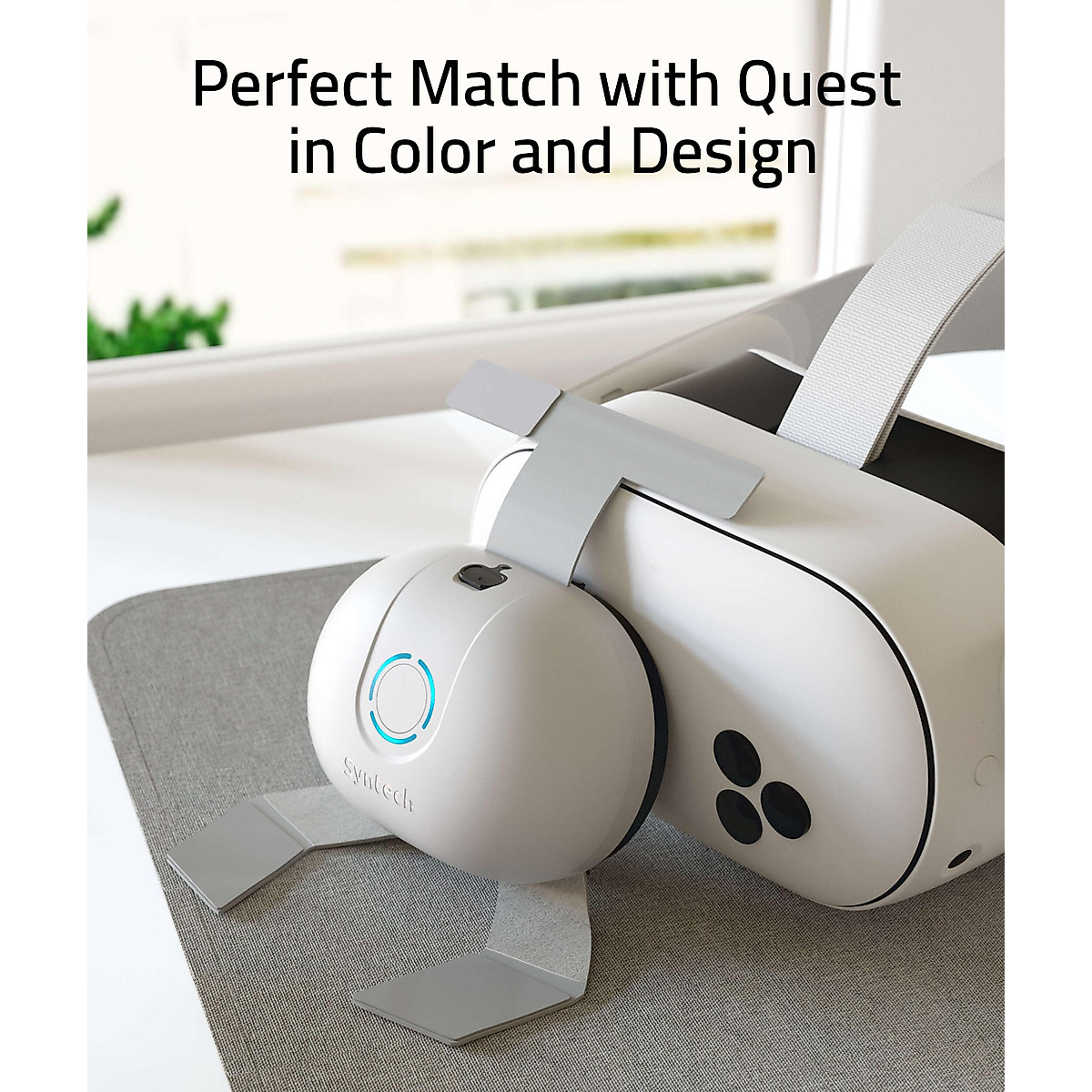 Syntech VR Battery Pack Compatible with Meta/Oculus Quest3S /3/2, 10,000mAh Power Bank Extended 6 Hours VR Game and Sport, Counter-Weight Balance & Comfort Padding, VR Accessories Fit Most Headstraps