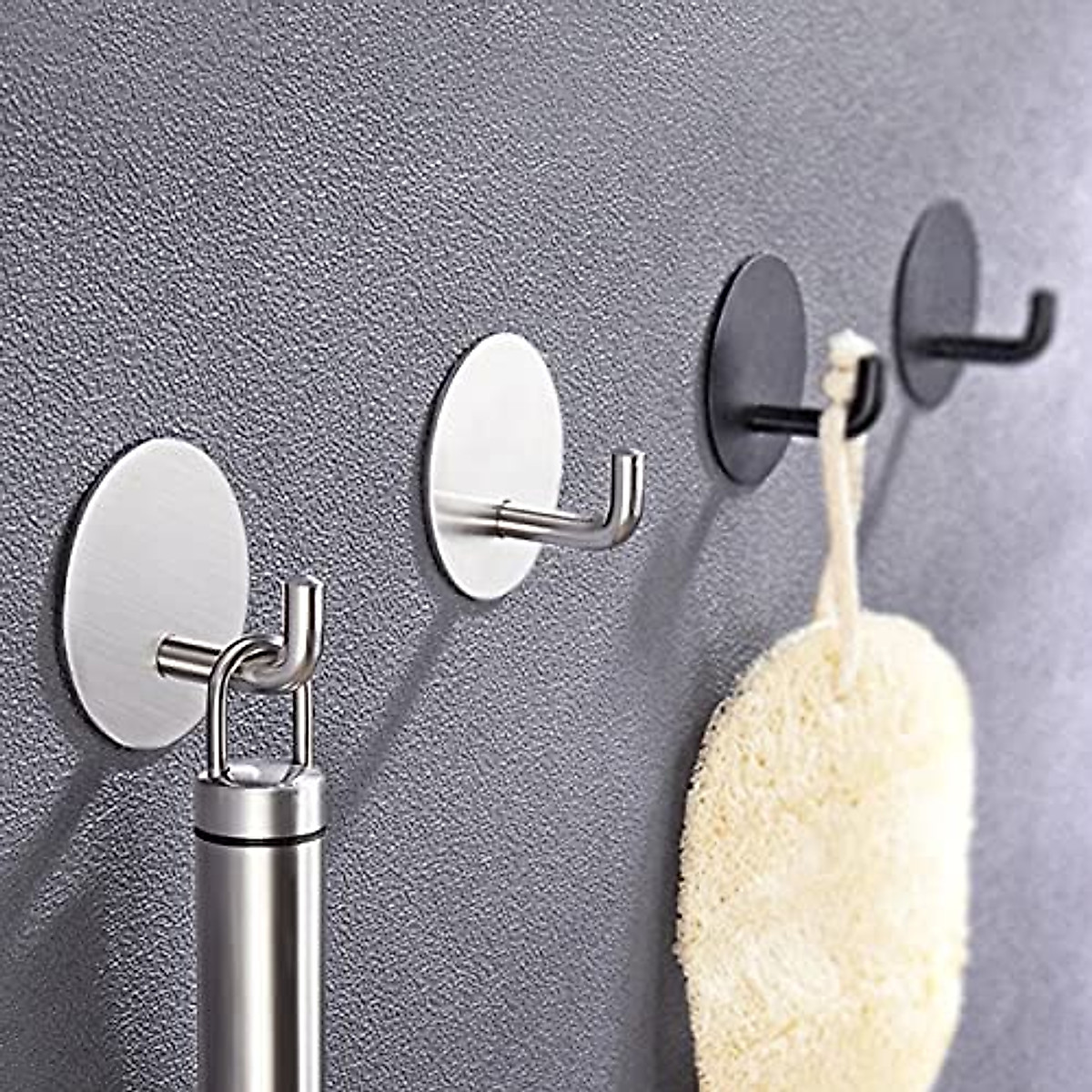 NUZYZ Wall Towel Hooks Coat Hook Hanging Hooks, Heavy Duty Stick on Wall Door Hooks Waterproof Reusable Towel Hooks Adhesive Holders for Hanging Clothes Kitchen Bathroom Adhesive Hooks