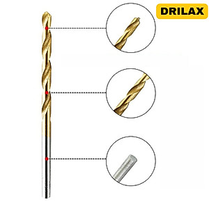 50 pcs 1mm 1.5mm 2mm 2.5mm 3mm Titanium Coated HSS High Speed Steel Drill Bit Tool Set for Drilling Holes in Leather, Soft Metal, Wood, Plastic, Soft Materials, Aluminum, Amber, Models