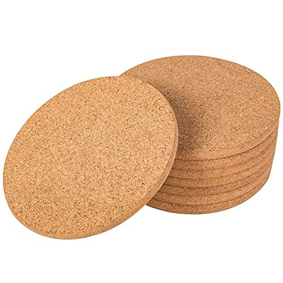 CRCHOM 8 Pack Cork Trivet Set 8" Diameter x 0.4" Thick Round Cork Hot Pads for Dishes, Pots, Pans and Plants