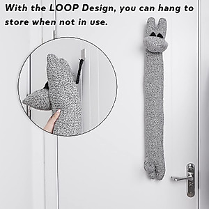 CERAYOU Cat Fabric Under Door Draft Stopper, 3LB Heavy Duty Decorative Soundproof Door Draft Blocker, 34 Inch Animal Energy Saving Draft Guard, Gentleman