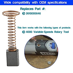 6 PCS Carbon Brushes Repairing Part Compatible with for Dremel 4000 Motor Brush,for Dremel 2610005646 Motor Replacement Part